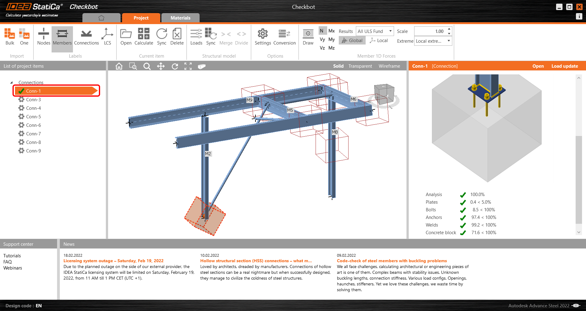 Tekla Structures BIM Link Tutorial - Entwurfsbeispiel einer Stahlverbindung | IDEA StatiCa